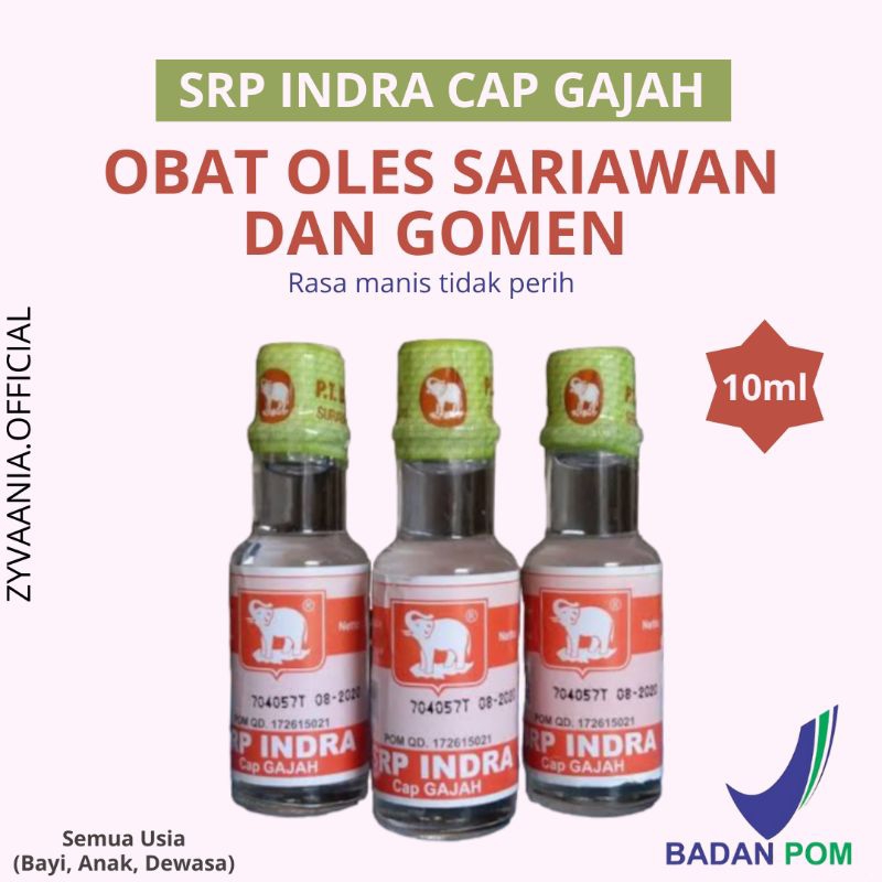 Jual Obat Oles Sariawan Gomen Srp Indra Cap Gajah BPOM 10ml | Shopee ...