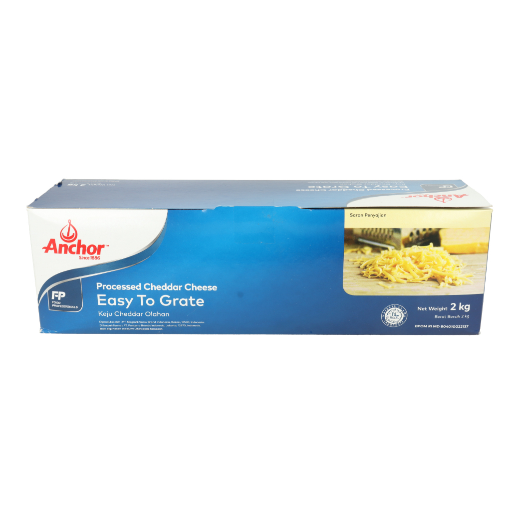 Jual ANCHOR PROCESSED CHEESE ETG 2 KG KEJU CHEDDAR ANCHOR | Shopee ...