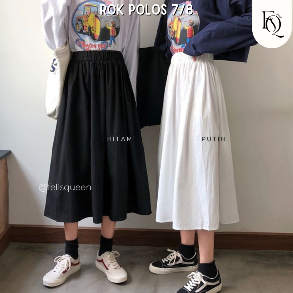Jual ROK POLOS 7/8 FLOWY DEWASA PREMIUM JUMBO / ROK POLOS WANITA / ROK ...
