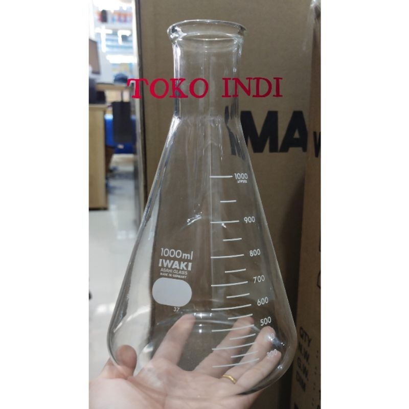 Jual Erlenmeyer IWAKI & PYREX 1000 ml/Gelas Erlen/Erlenmeyer | Shopee Indonesia