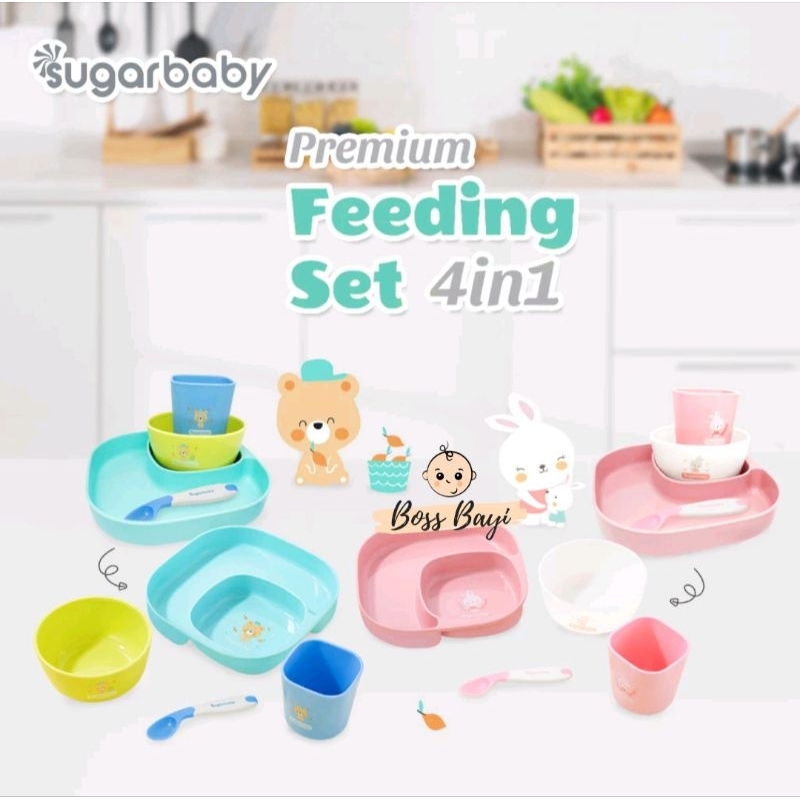Jual SUGAR BABY - Set Alat Makan / Feeding Set 4in1 Polypropylene Food ...
