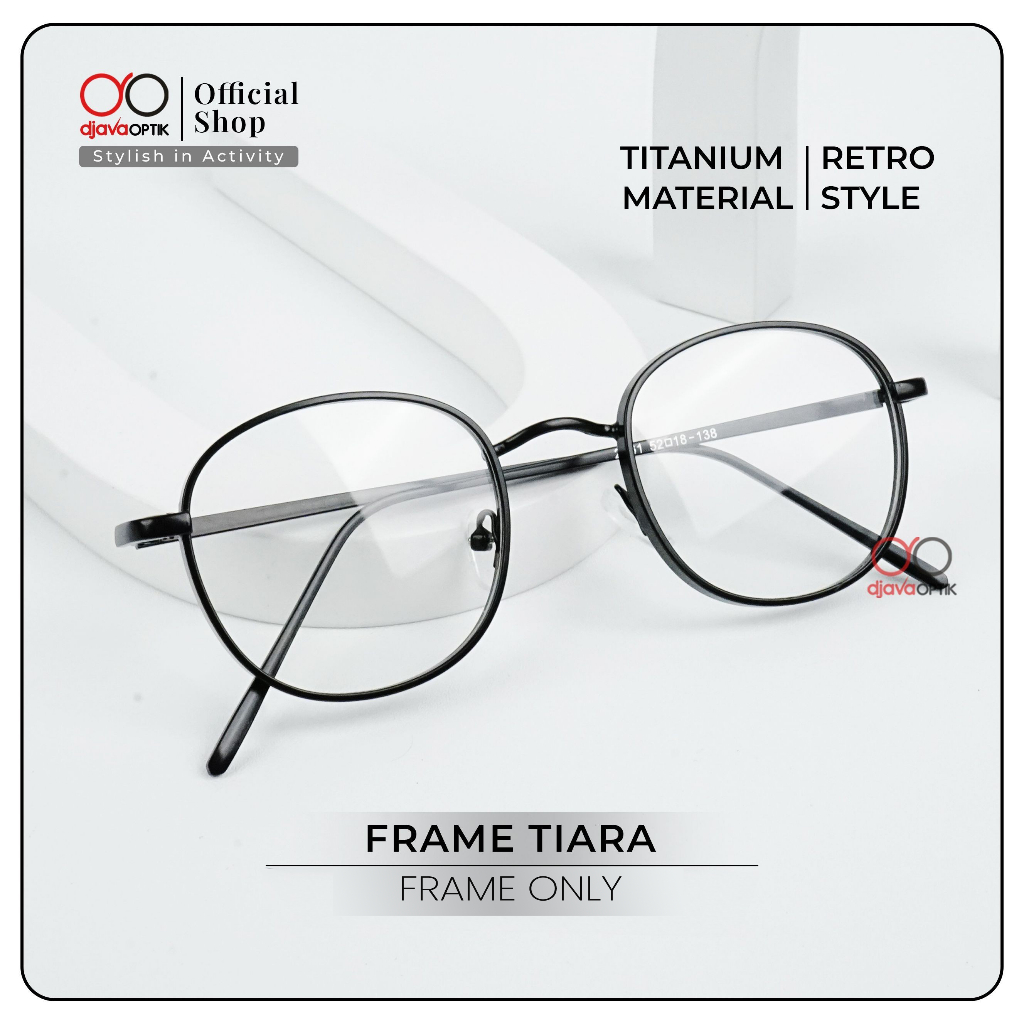 Jual DJAVA OPTIK - Frame Tiara - Kacamata Retro Style Titanium Khusus Frame Only | Shopee Indonesia