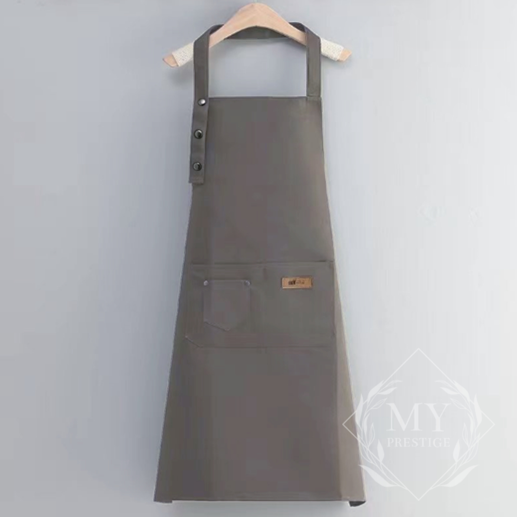 Jual Celemek Masak Apron Kain Pria Wanita Koki Cafe Dapur Hitam Cokelat ...