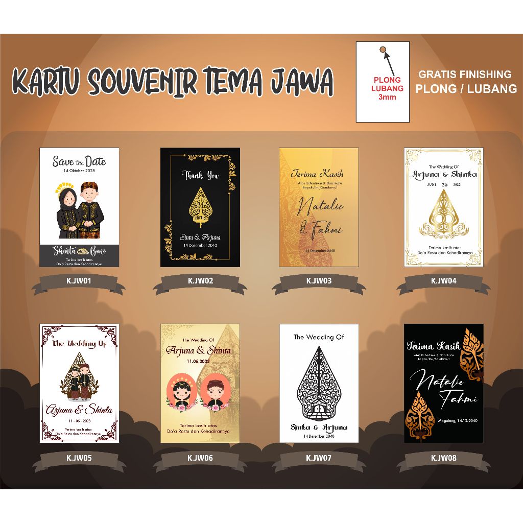 Jual Kartu Souvenir /Kartu Ucapan Tema Jawa / Wayang/ Adat Daerah Jatim ...