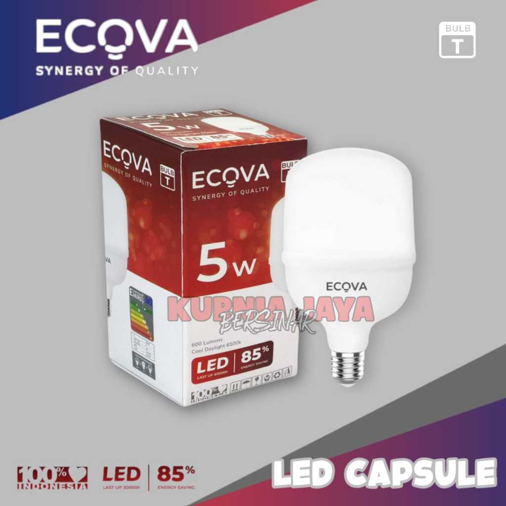Jual ECOVA Tabung Kapsul Lampu LED 5W E27 Sinar Putih | Shopee Indonesia