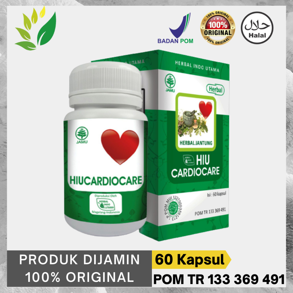 Jual Hiu Cardiocare Original Isi 60 Kapsul Herbal Obat Jantung ...