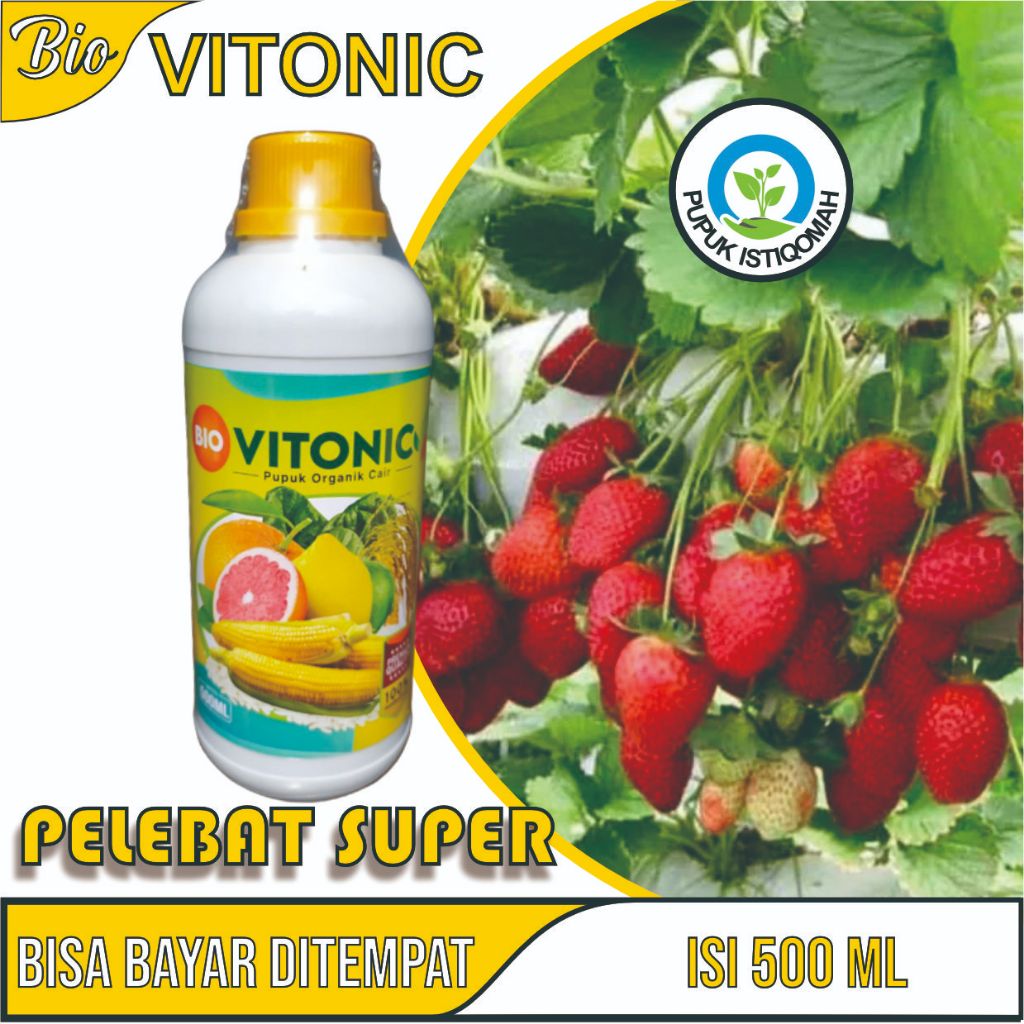 Jual 500 ML BIO VITONIC Pupuk Buah Strawberry Paling Bagus - Pupuk Organik Cair Untuk Buah ...