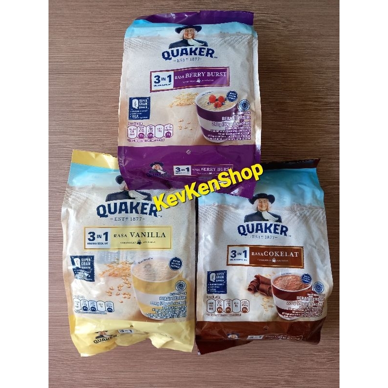 Jual QUAKER Oat Cereal 3in1 BPOM 3 in 1 Sereal Instant Varian Rasa ...