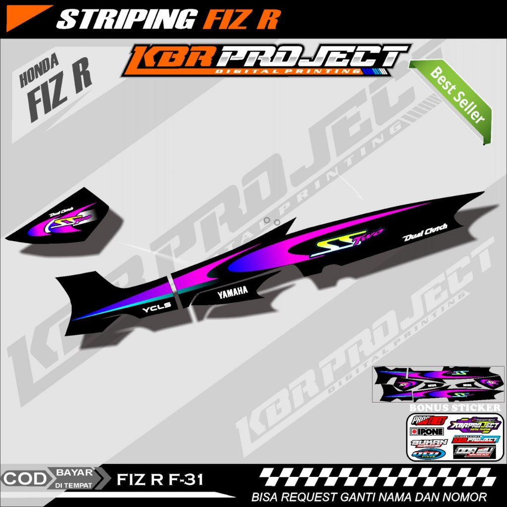 Jual FIZ R STIKER STRIPING PREMIUN MOTOR KEREN LIS VARIASI FIZ R STIKER MOTOR YAMAHA DESAIN ...