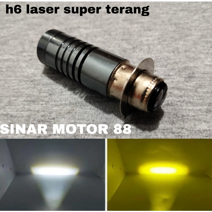 Jual Lampu utama Led H6 laser jauh dekat putih kuning | Shopee Indonesia