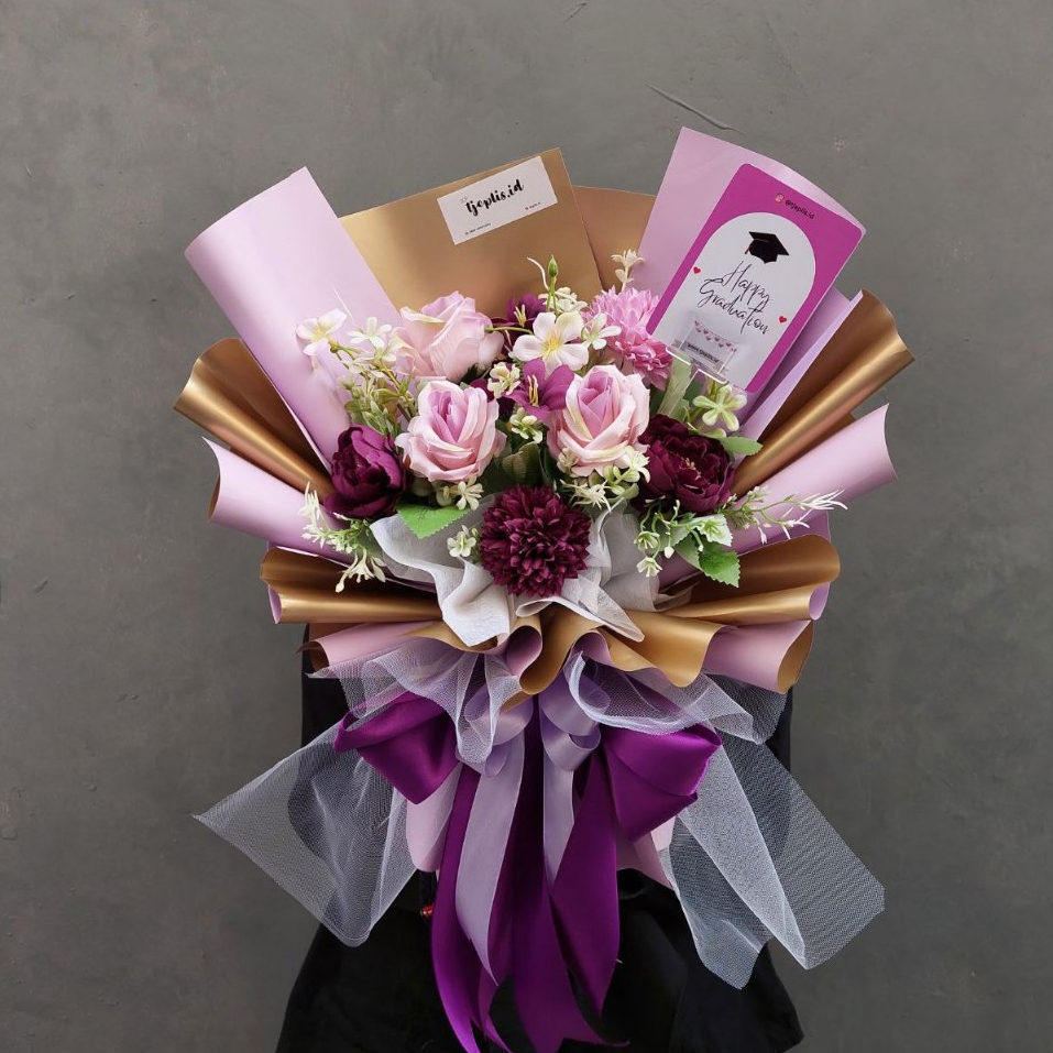 Jual Buket Bunga Hand Bouquet Bunga Tangan Wisuda Ulang Tahun | Shopee ...