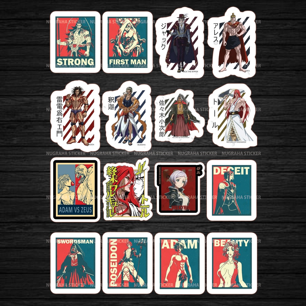Jual 112 PCS Sticker Record Of Ragnarok - Sticker Anime Shuumatsu no ...
