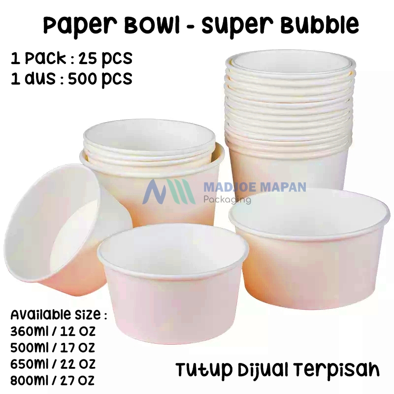 Jual Paper Bowl 500ml / 17 oz SUPER BUBBLE / Mangkok Kertas Laminasi ...
