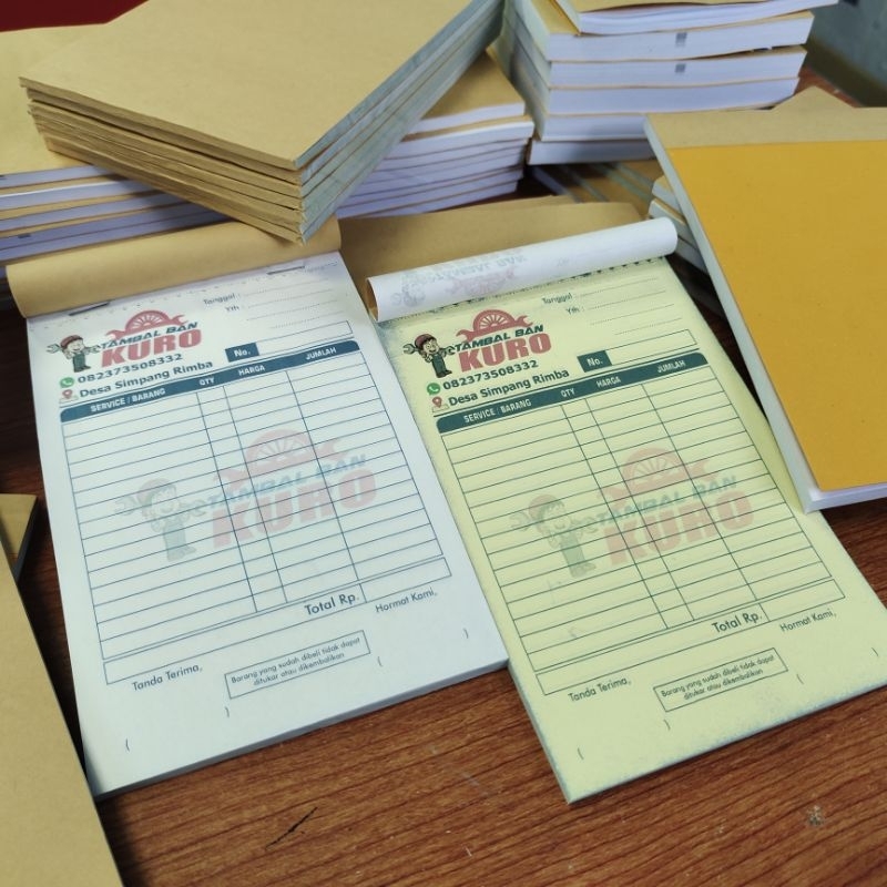 Jual nota custom (paket 50 buku) uk 1/4 (10x16) 2 ply isi 25 set 50 ...
