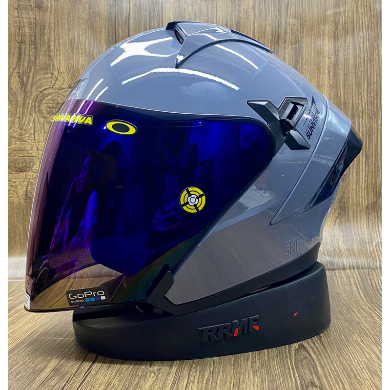 Jual HELM HALF FACE JPX NOVA-X SOLID DM GREY GLOSSY-DOUBLE VISOR PAKET ...