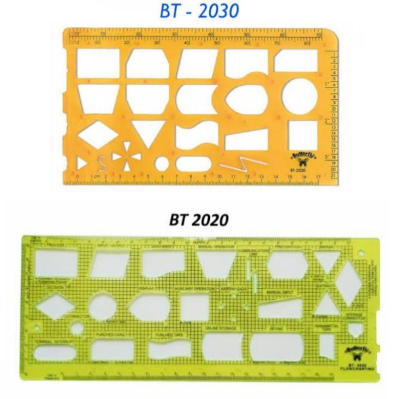 Jual BUTTERFLY BT2020 BT2030 FLOWCHART TEMPLATE RULER PENGGARIS FLOW ...