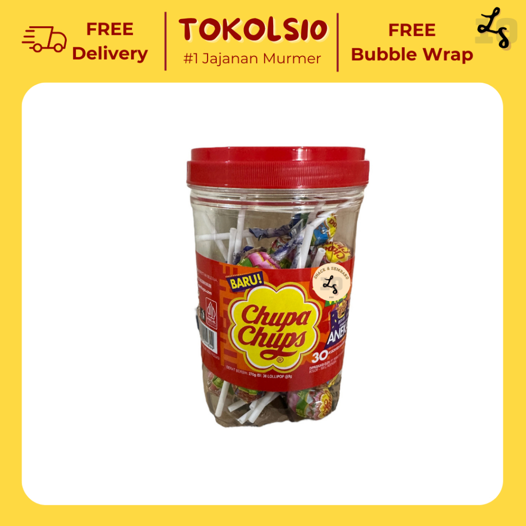 Jual Chupa Chups Lolipop Aneka Rasa Jar 1 Toples Isi 30 pcs @3gr ...