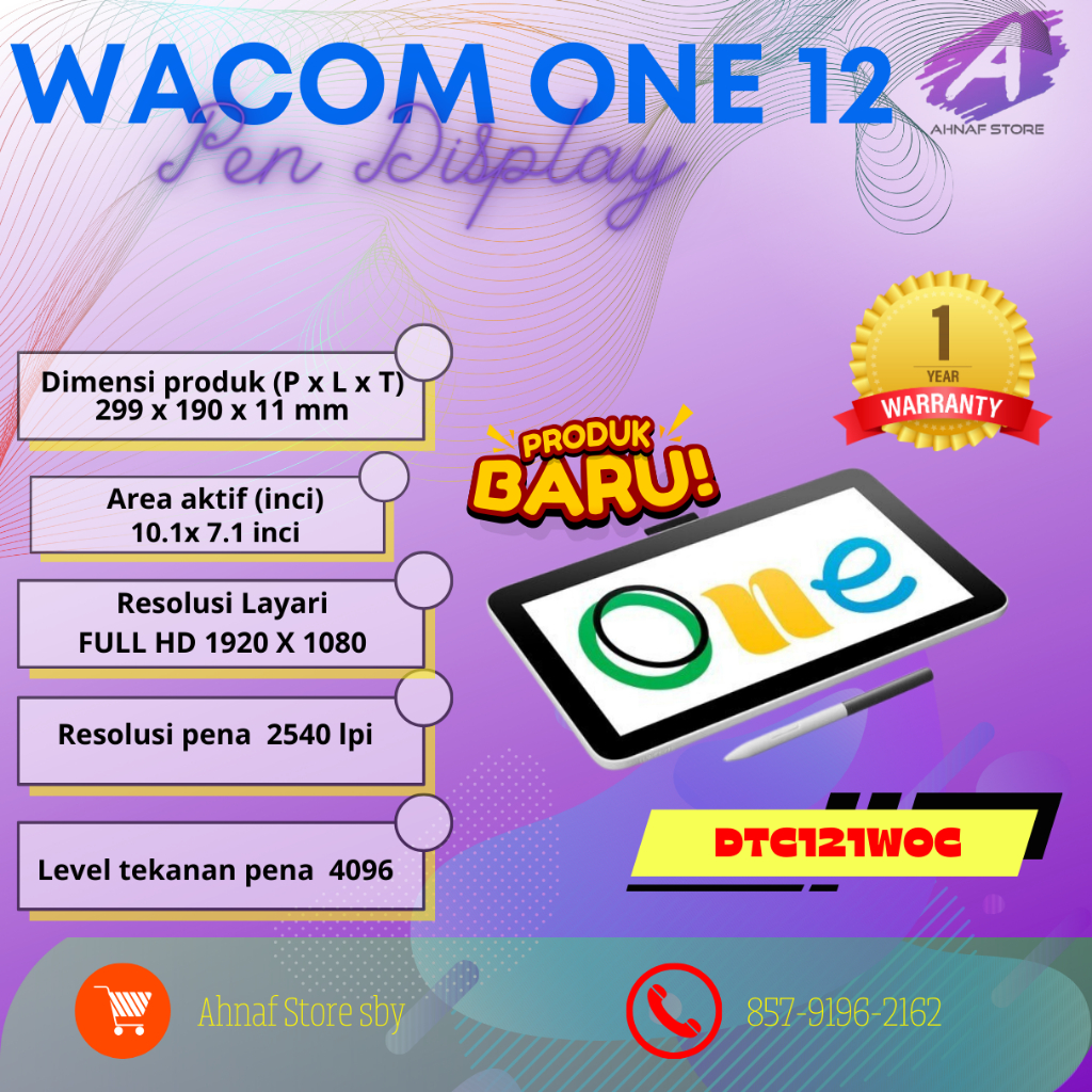 Jual Wacom One 12 DTC 121WOC Pen Display Full HD | Shopee Indonesia