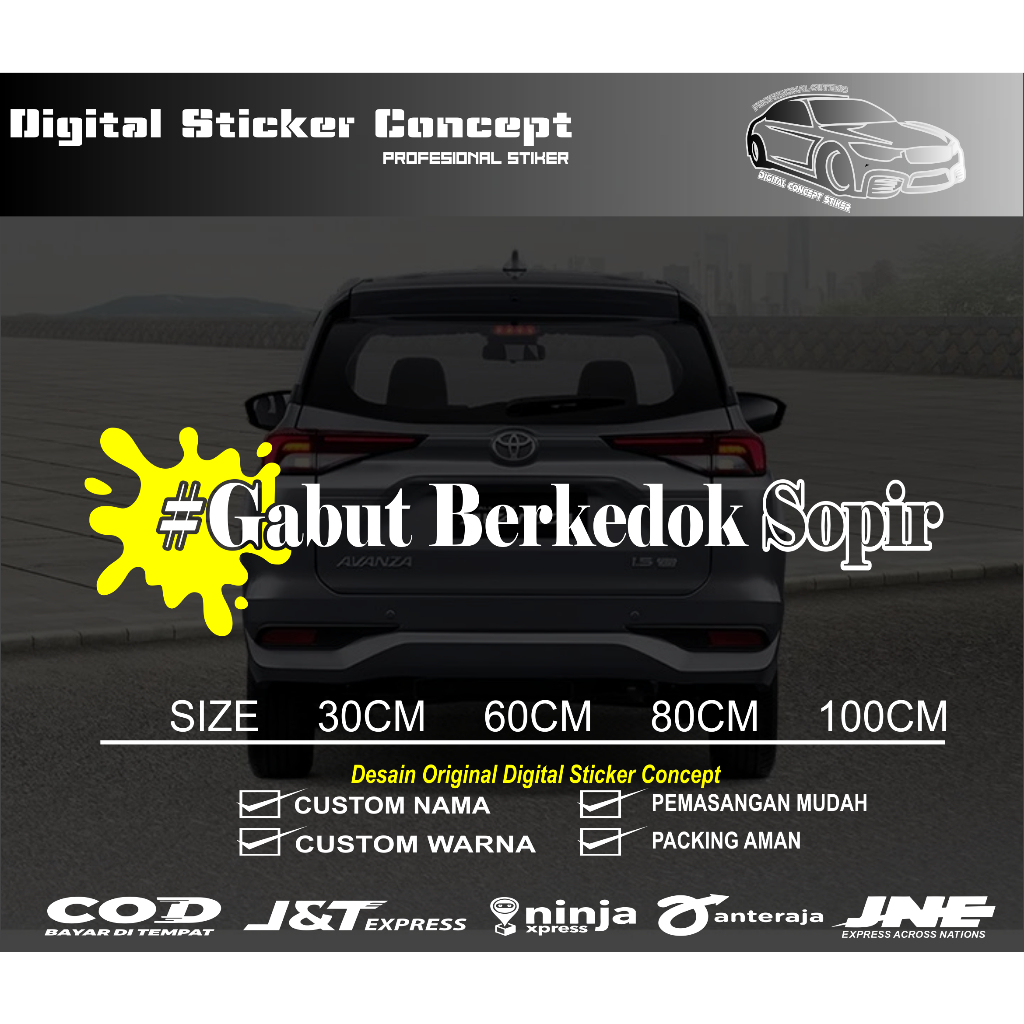 Jual Stiker sticker gabut berkedok supir stiker variasi kaca stiker ...