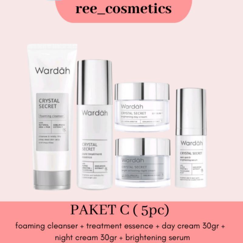 Jual Wardah Crystal Secret 1 Paket Lengkap Komplit Skincare Wardah ...