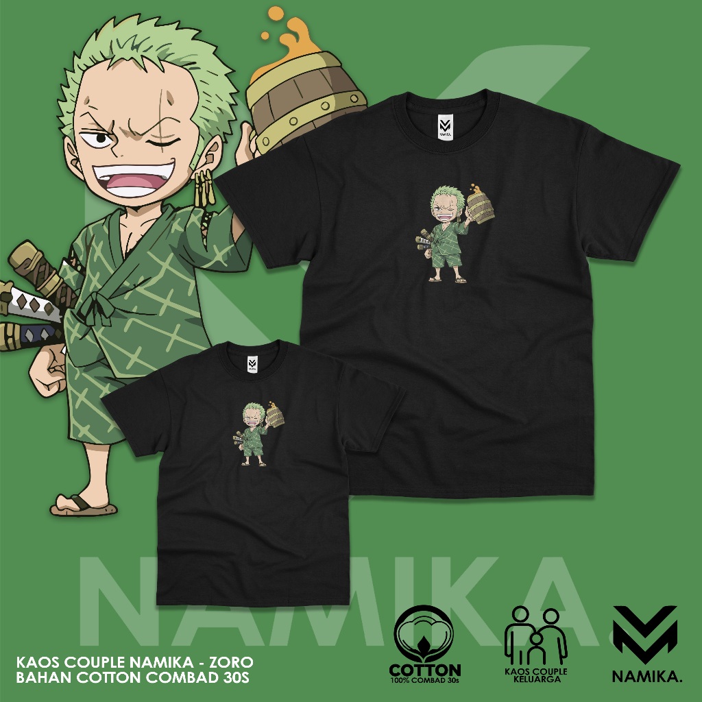Jual NAMIKA KIDS | KAOS COUPLE ANAK DAN AYAH IBU KARAKTER ZORO | COTTON ...