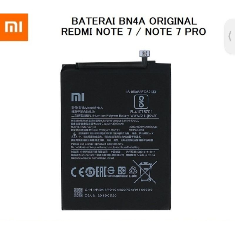 Jual BATERAI XIAOMI REDMI NOTE 7 BN4A | Shopee Indonesia