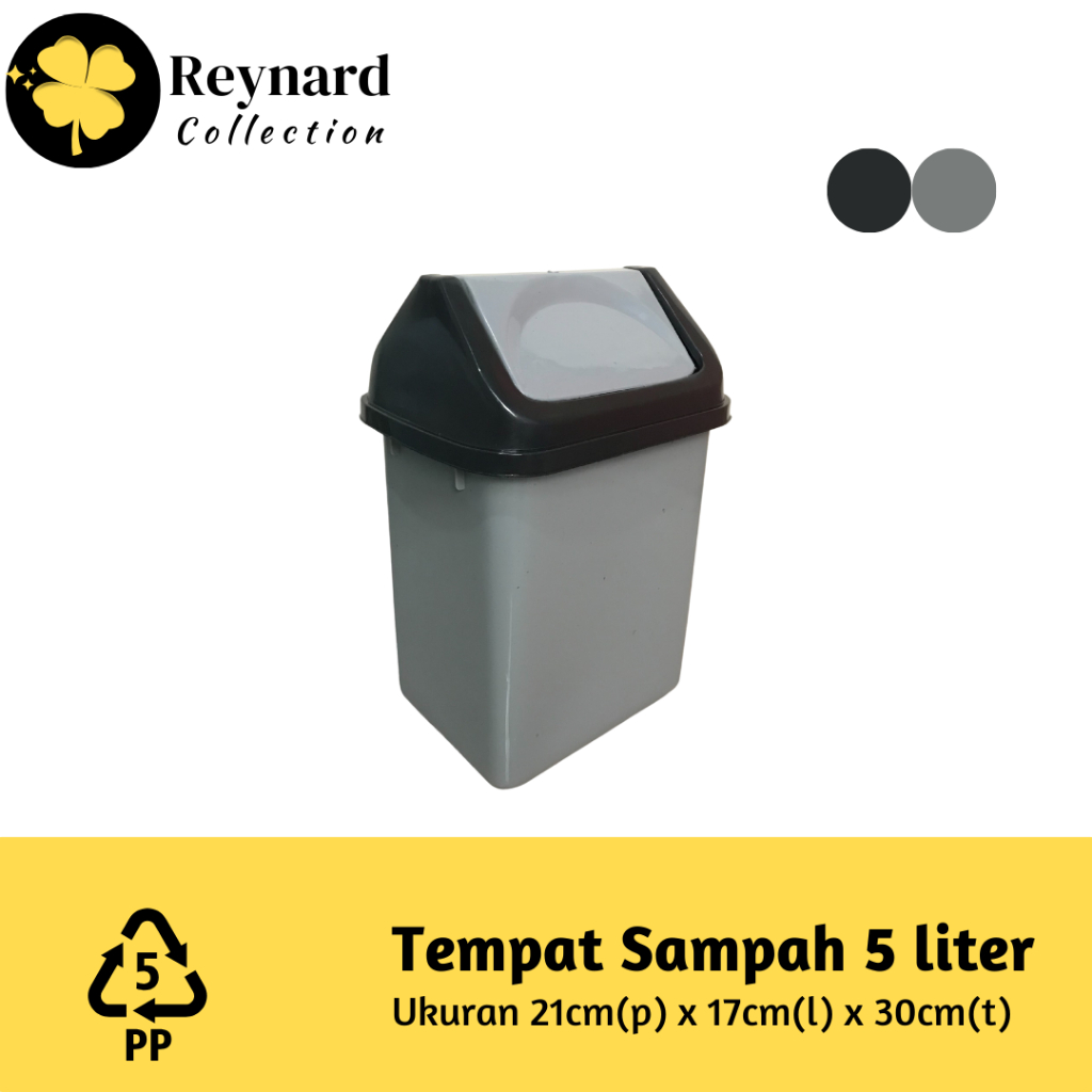 Jual Tempat Sampah 5 Liter Silver Tong Sampah 5L Abu Abu Tebal High Quality | Shopee Indonesia
