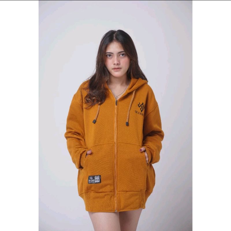 Jual HOODIE ZIPPER SWEATER SKYWHITE BORDIR TIMBUL BAHAN GRAMASI 280 ...