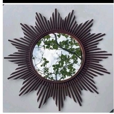 Jual CERMIN AESTHETHIC 70CM CERMIN BAMBU CERMIN BULAT | Shopee Indonesia
