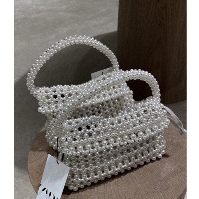 Jual ABIGAIL pearl bag / z*ra inspired bag / tas manik / tas mote ...