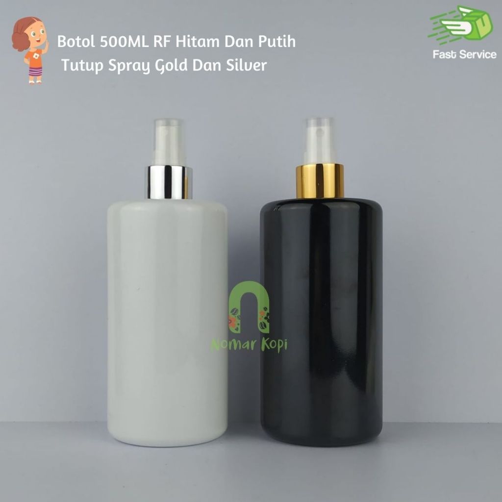 Jual Botol 500ML RF Warna Tutup Spray Gold Dan SIlver Neck 24 Bahan Pet ...