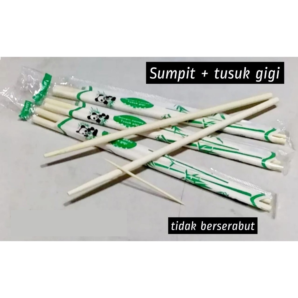 Jual AIO Plastic-10 PASANG - Sumpit Bambu + Tusuk Gigi / Sumpit Sekali ...