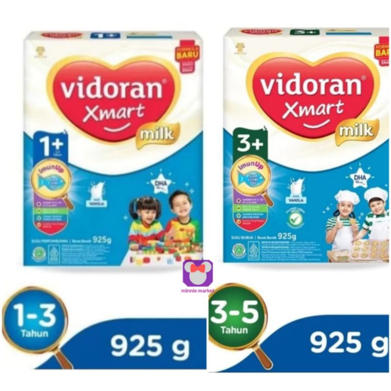 Jual Vidoran Xmart Susu 1+ / 3+ / Susu Pertumbuhan Bubuk 925g / Vanila / Madu | Shopee Indonesia