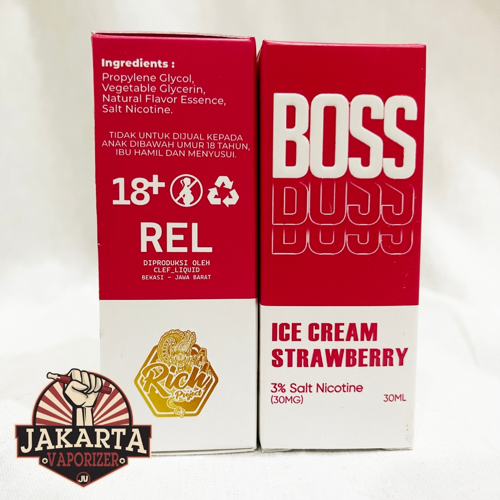 Jual [SALT] BOSS ICE CREAM STRAWBERRY SALTNIC 30ML 30MG BY RICH PROJECT ...