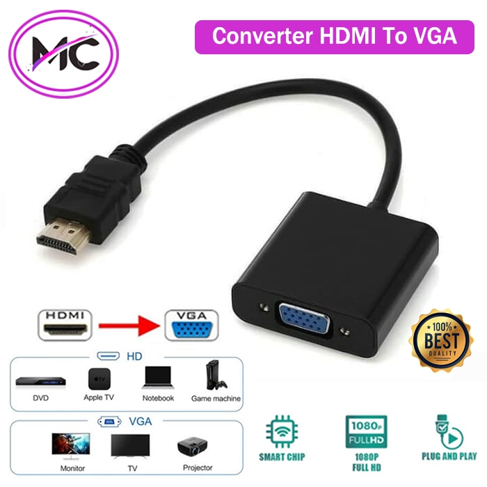 Jual Kabel Adapter Converter HDMI Male to VGA Female Connector Monitor ...