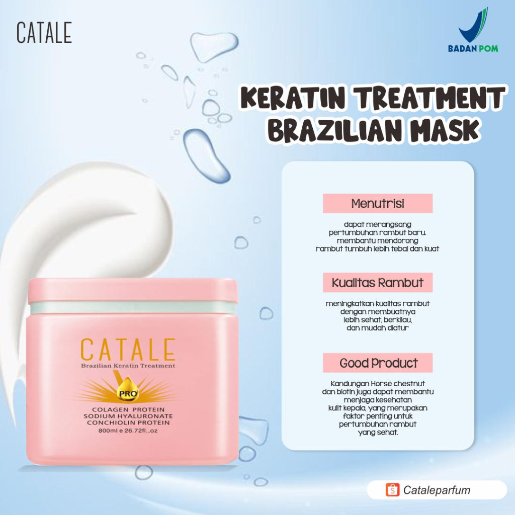 Jual CATALE Hair Mask Brazilian Keratin Treatment | 500 mL Colagen ...
