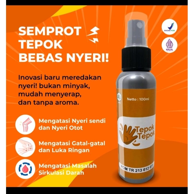 Jual TEPOK TEPOK 100 ml/Semprot Tepok Tepok (BPOM)/100%original ...