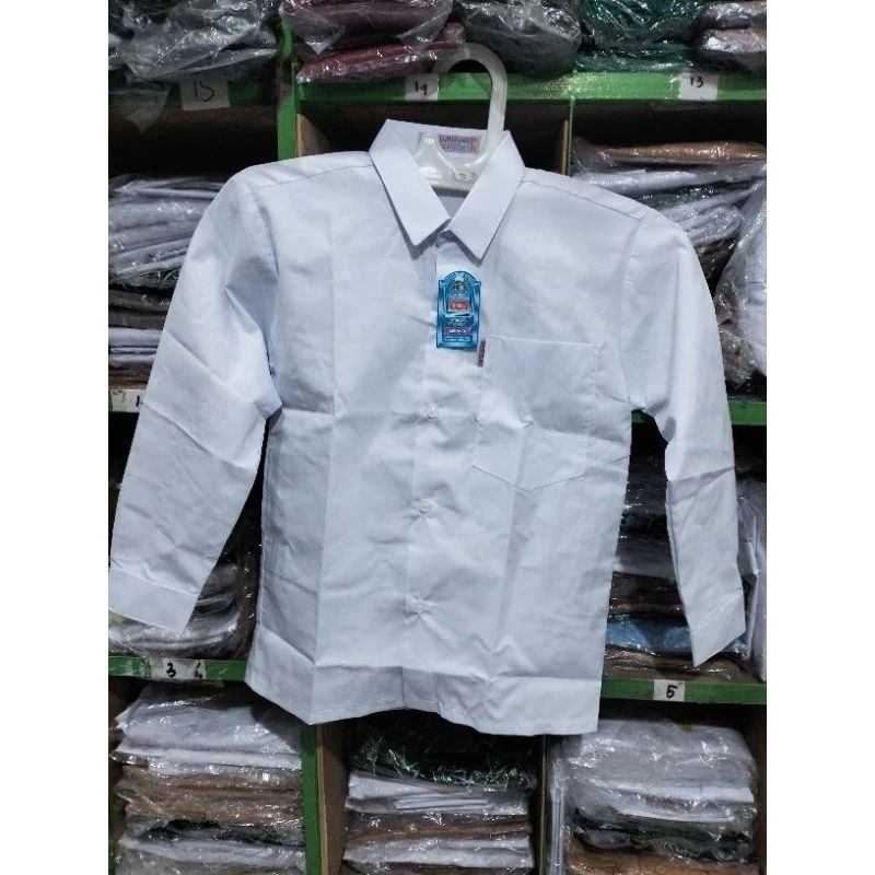 Jual Hem kemeja putih lengan panjang seragam sekolah putih atasan putih ...