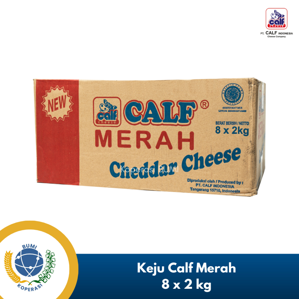 Jual keju calf merah cheddar 2kg/pcs isi 8 | Shopee Indonesia