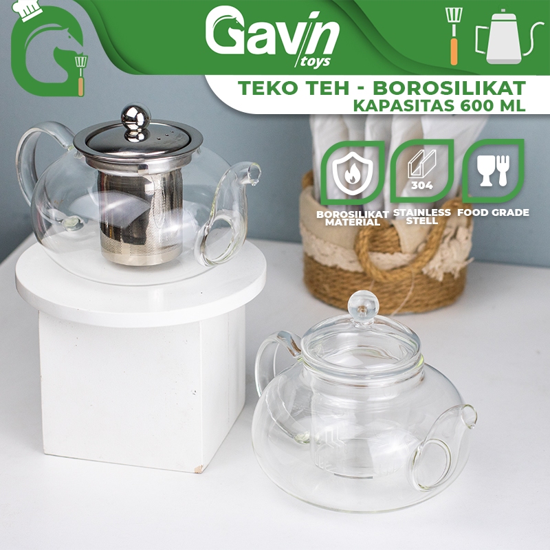 Jual Teko Kaca With Infuser 600ml Teko Teh Kaca Pitcher Teapot Kaca 600 ...