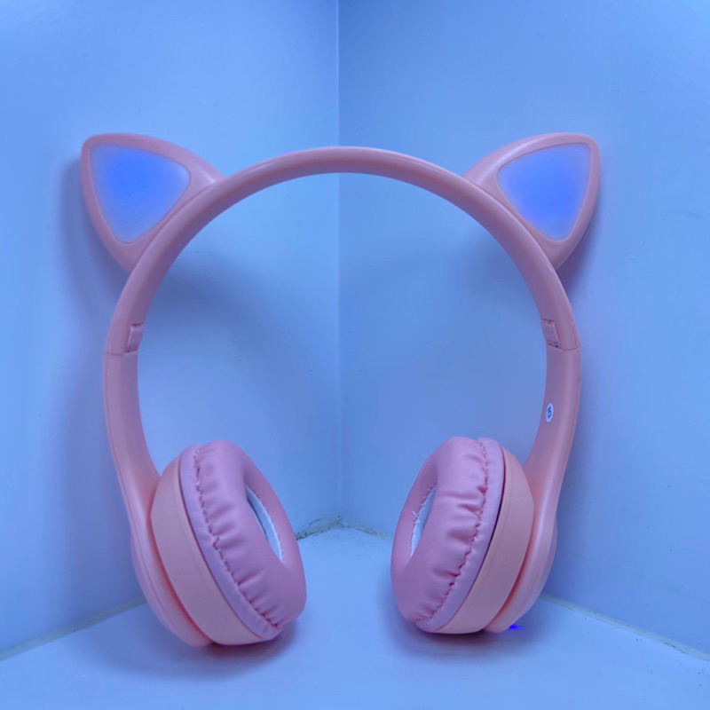 Jual Headset Motif Kucing Led Bluetooth Cat P47M RGB LED Lamp Headphone ...