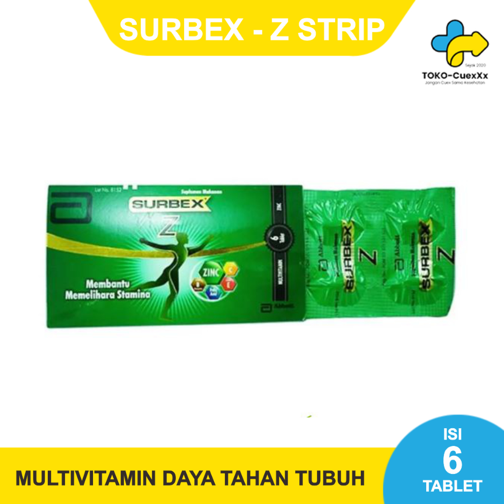Jual SURBEX Z 1 STRIP ISI 6 TABLET ORIGINAL PROTECT MULTIVITAMIN ...