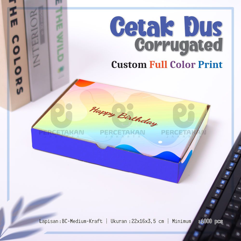 Jual Cetak Dus Corrugated 22x16x3.5 cm FULL COLOR Free Custom Desain ...