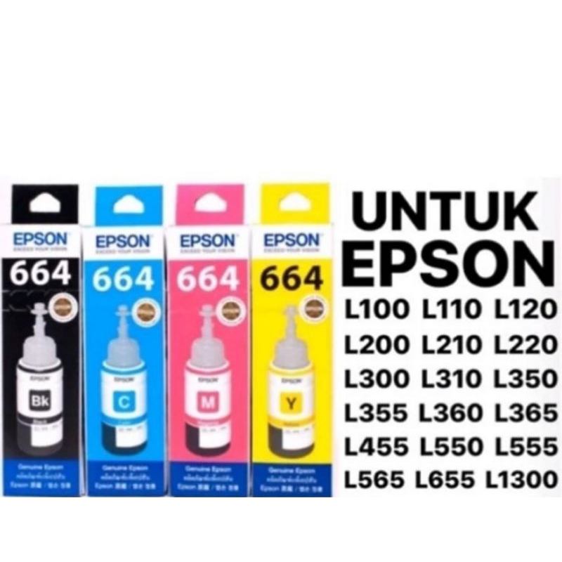 Jual Paket 1 Set Tinta Epson 664 Original Untuk Epson L- 100L110L120 | Shopee Indonesia