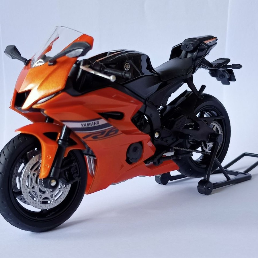 Jual Diecast Motor Yamaha YZF-R6 Orange Welly 1:12 miniatur motor ...