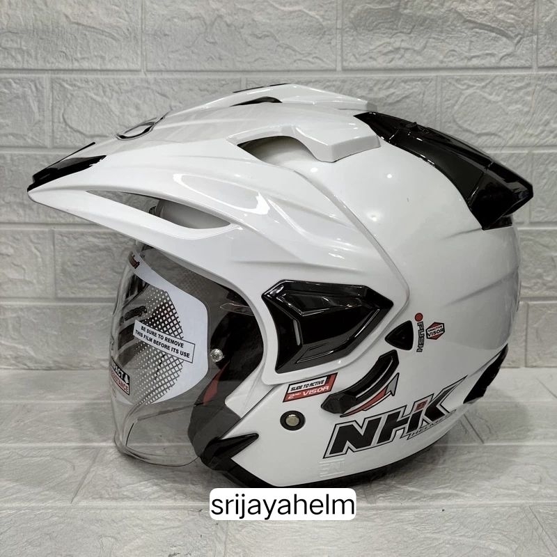 Jual HELM NHK PREDATOR CRYPTON WHITE DOBEL VISOR | Shopee Indonesia