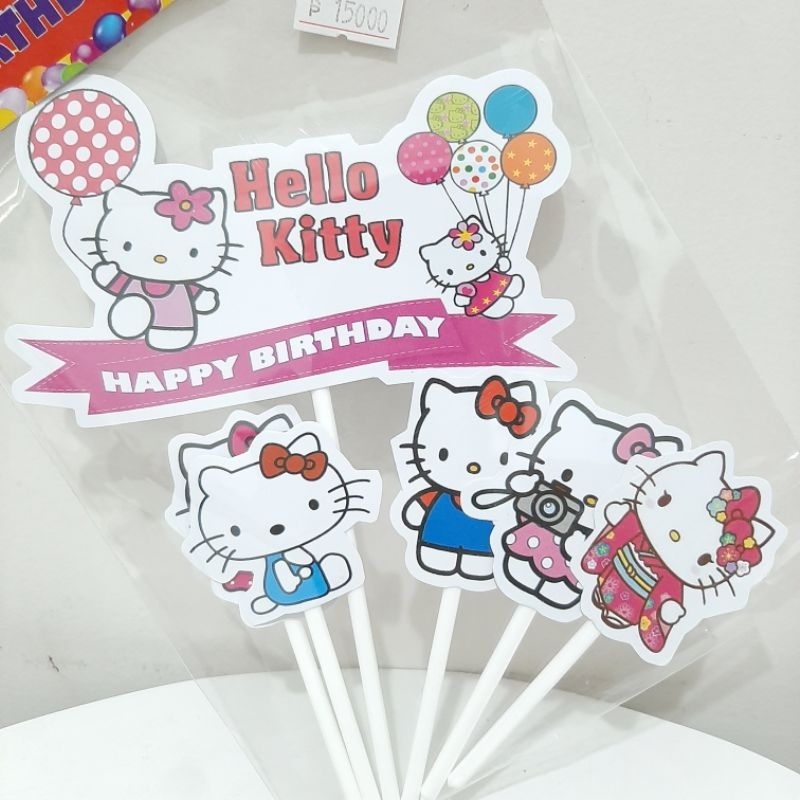 Jual Cake Topper Hello Kitty Kucing Helo kity Hiasan Kue Karakter ...
