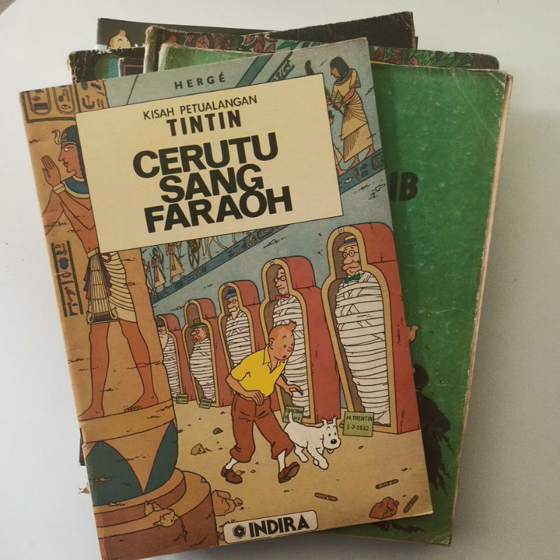 Jual komik jadul kisah petualangan tintin edisi buku lebar komik lama ...