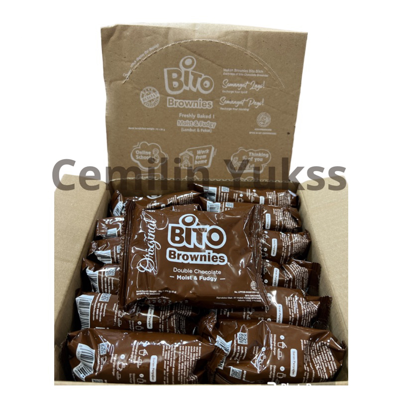 Jual Bito Brownies Double Chocolate 35g x 12Pcs Brownies Lembut dan ...