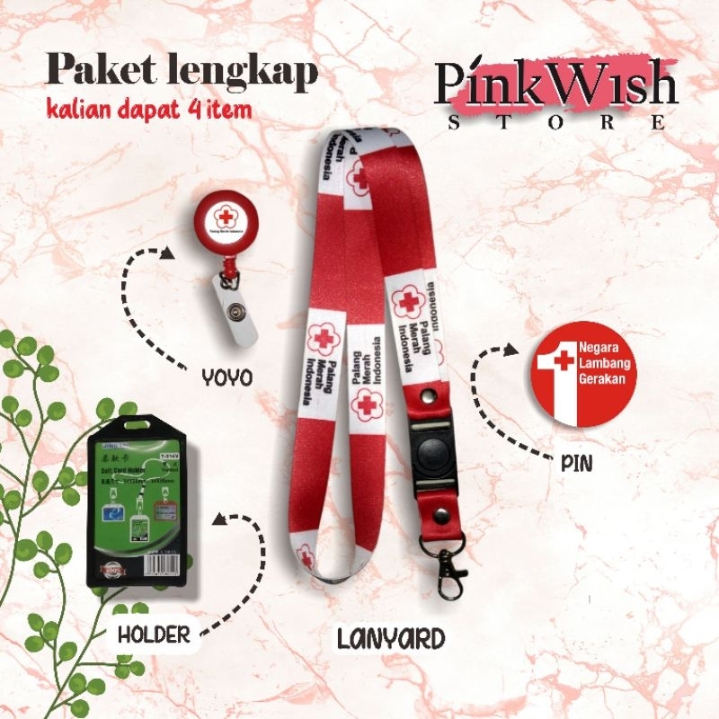 Jual Tali idcard PMI Palang Merah Indonesia Lanyard PMI Kalung PMI ...